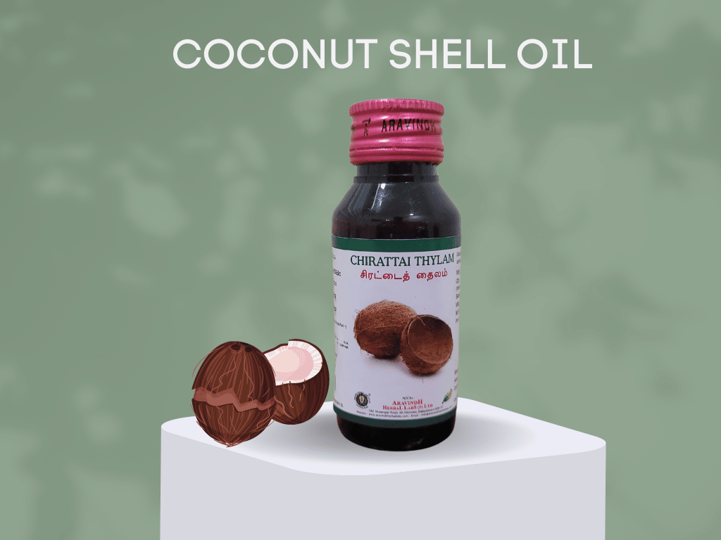 CHIRATTAI THYLAM (coconut shell oil) 30ML – Aravindh Herbal